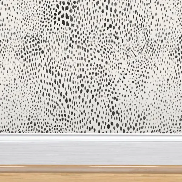 Spoonflower Black Animal Spots 100% Natural Sisal Grasscloth Wallcovering