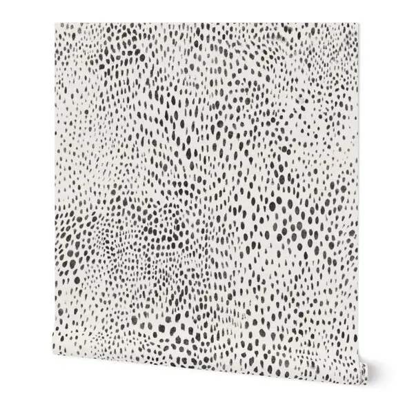 Spoonflower Black Animal Spots 100% Natural Sisal Grasscloth Wallcovering