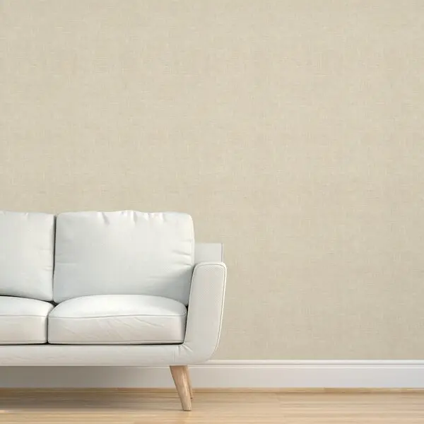 Spoonflower Flax Texture Look Natural Neutral Custom Pre-pasted Wallpaper - Gray