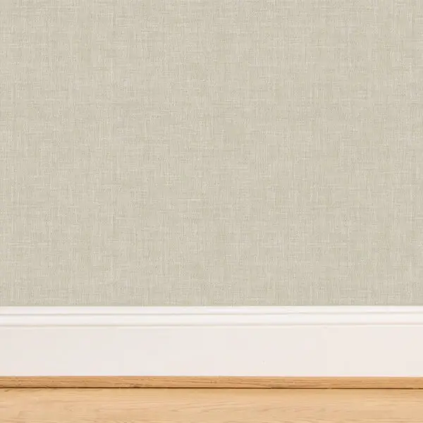 Spoonflower Flax Texture Look Natural Neutral Custom Pre-pasted Wallpaper - Gray