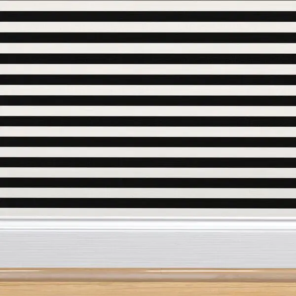 Spoonflower Black Stripe Stripes Monochrome And White Simple 100% Natural Sisal Grasscloth Wallcovering