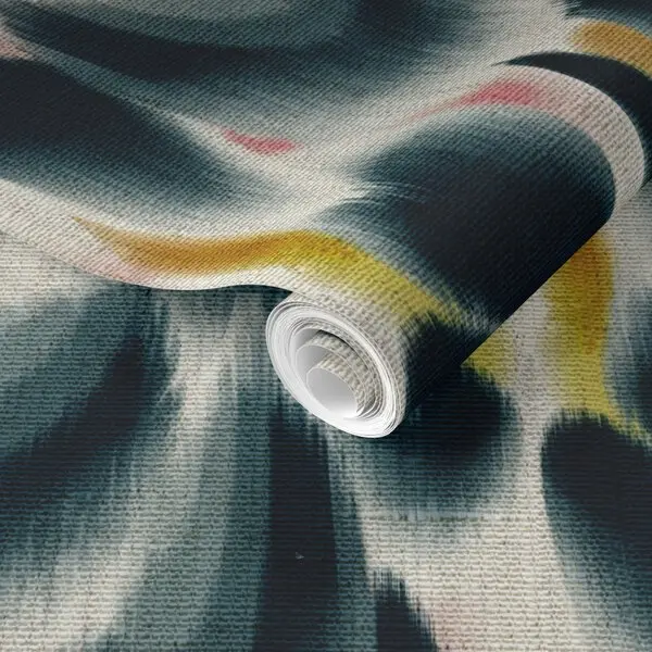 Spoonflower Butterfly Japanese Indigo Shibori Tie Dye Ombre Custom Removable Wallpaper - Navy