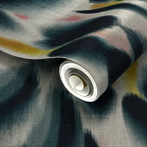 Spoonflower Butterfly Japanese Indigo Shibori Tie Dye Ombre Custom Removable Wallpaper - Navy