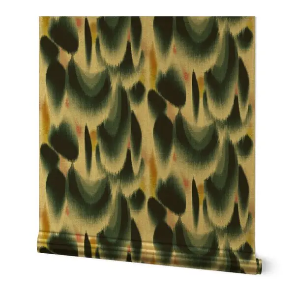 Spoonflower Butterfly Japanese Indigo Shibori Tie Dye Ombre Custom Removable Wallpaper - Navy
