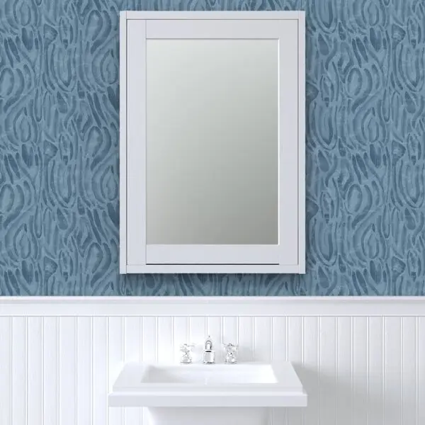 Spoonflower Flower Leaves Abstract Whimsical Wave Custom Pre-pasted Wallpaper