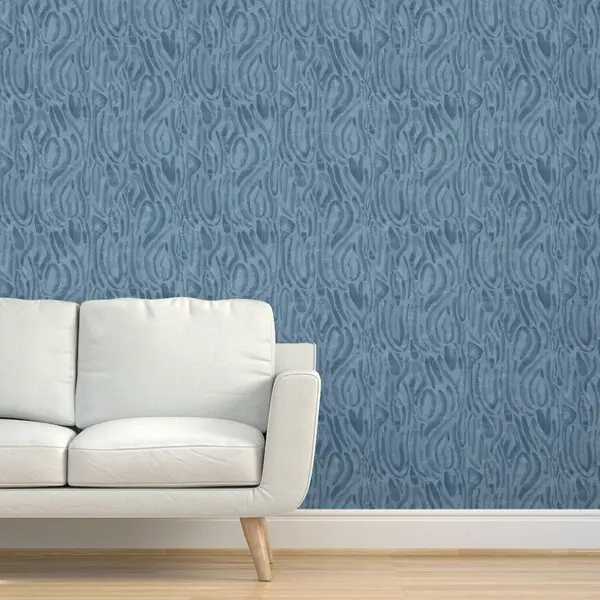 Spoonflower Flower Leaves Abstract Whimsical Wave Custom Pre-pasted Wallpaper