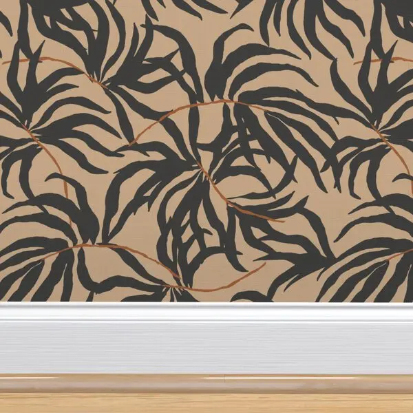 Spoonflower Bali Palm Blush 100% Natural Sisal Grasscloth Wallcovering