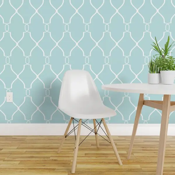 Spoonflower Interior Lattice Trellis Traditional Wallpaper