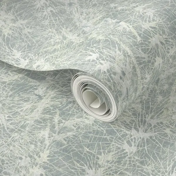 Spoonflower Modern Farmhouse Provincial Blue Abstract Texture Traditional Wallpaper - Green,gray