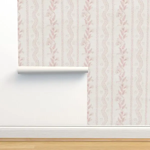 Spoonflower Ballet Slipper On White 100% Natural Sisal Grasscloth Wallcovering
