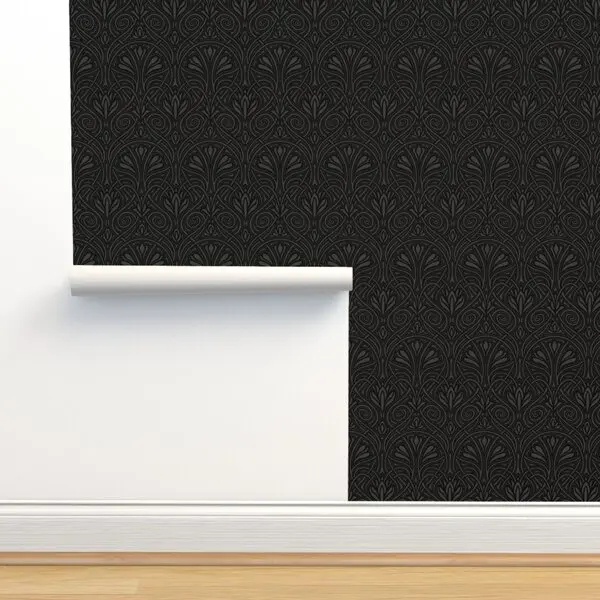 Spoonflower Art Nouveau Pattern 100% Natural Sisal Grasscloth Wallcovering