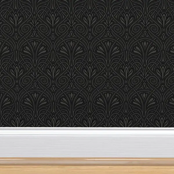 Spoonflower Art Nouveau Pattern 100% Natural Sisal Grasscloth Wallcovering