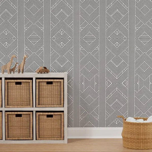 Spoonflower Geo Geometric Line Modern Texture Custom Removable Wallpaper