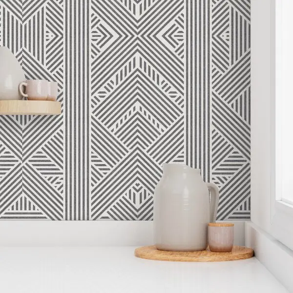 Spoonflower Geo Geometric Line Modern Texture Custom Removable Wallpaper