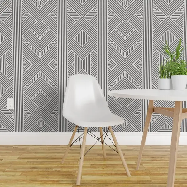 Spoonflower Geo Geometric Line Modern Texture Custom Removable Wallpaper