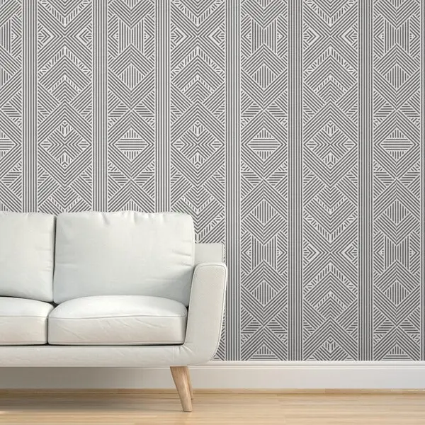 Spoonflower Geo Geometric Line Modern Texture Custom Removable Wallpaper