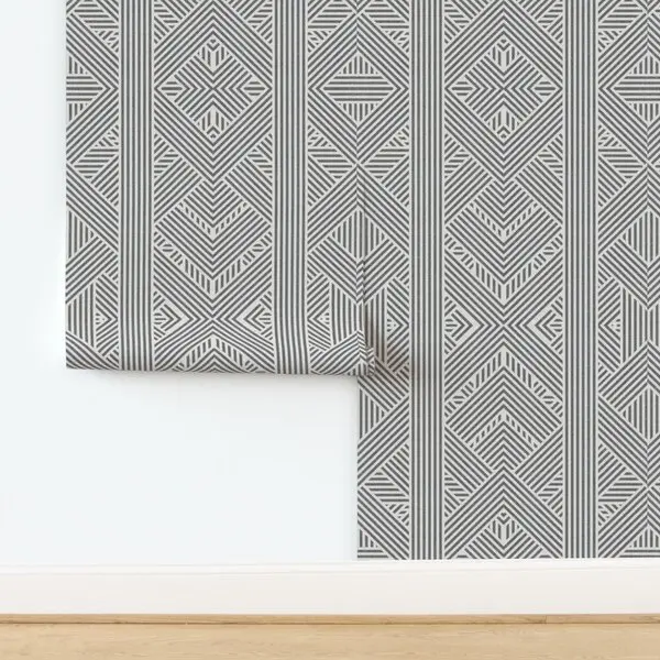Spoonflower Geo Geometric Line Modern Texture Custom Removable Wallpaper