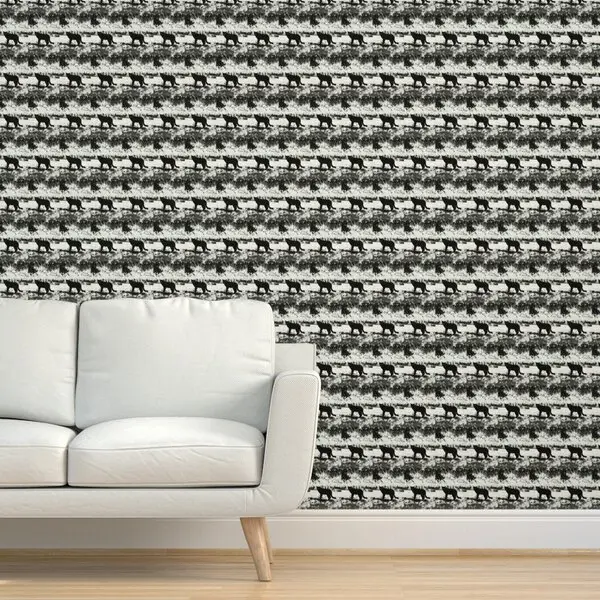 Spoonflower Cat 100% Natural Sisal Grasscloth Wallcovering