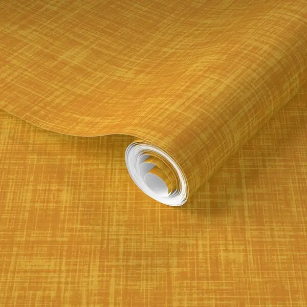 Spoonflower Golden Yellow Texture Look Gold Erin Kendal Custom Pre-pasted Wallpaper - Gold,yellow