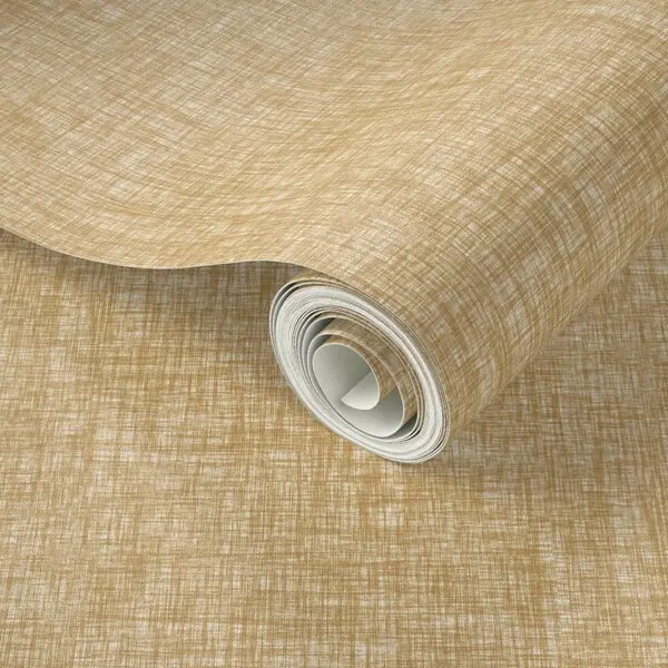 Spoonflower Tropical Weave Tiki Island Coconut Custom Pre-pasted Wallpaper - Brown,beige