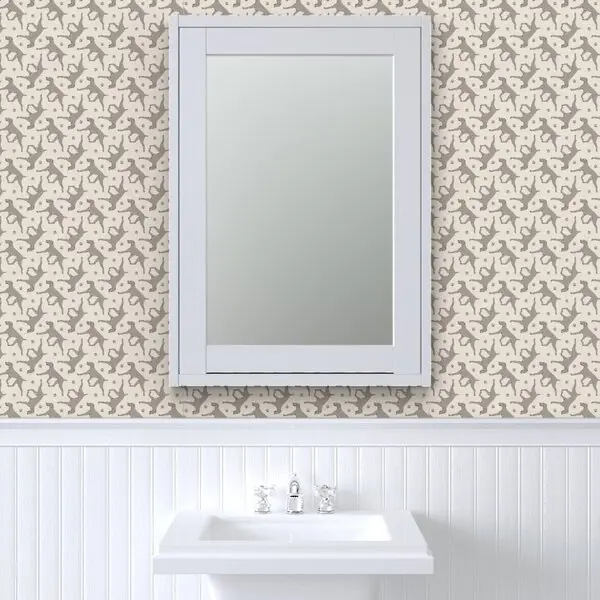 Spoonflower Dog Dogs Weimaraner Conformation Puppy Beige Tan Custom Removable Wallpaper - White,gray
