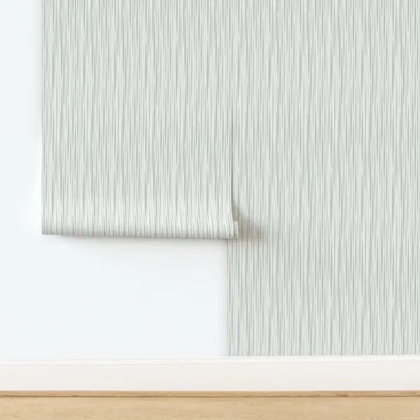 Spoonflower Wood Grain Green Blue Neutral Texture Vertical Custom Pre-pasted Wallpaper - Mint,green