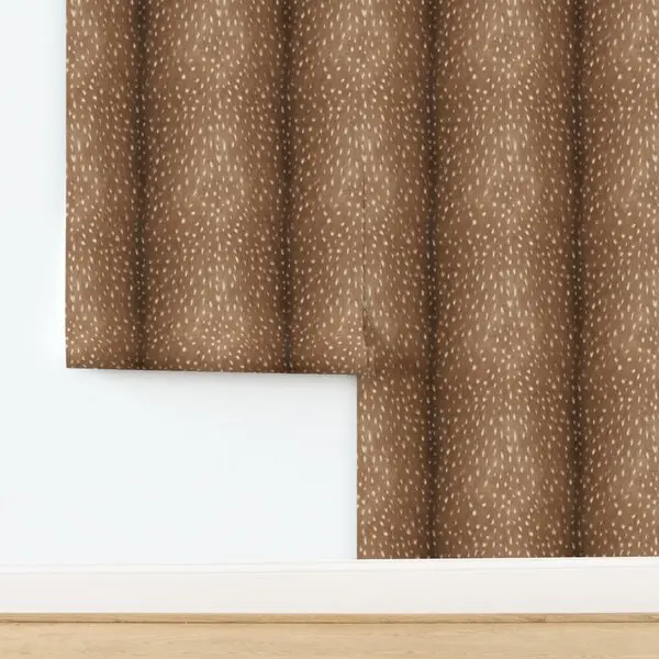 Spoonflower Deer Animals Fawn Hide Hunting Primitive Skin Custom Pre-pasted Wallpaper - Brown,beige