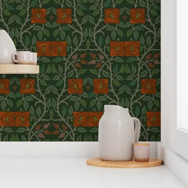 Spoonflower Medieval Victorian Art Deco Art Nouveau Edwardian Traditional Wallpaper