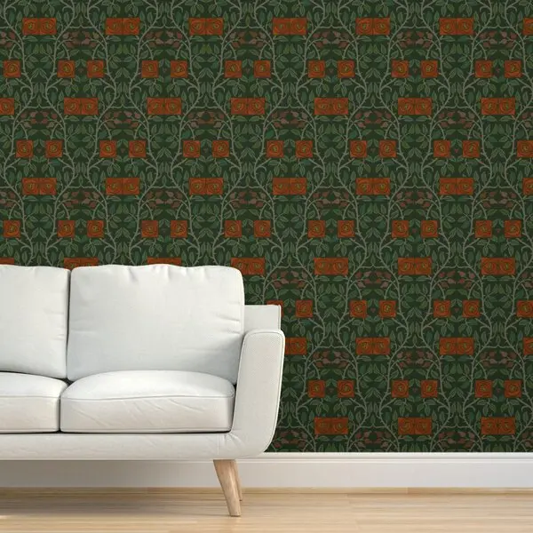 Spoonflower Medieval Victorian Art Deco Art Nouveau Edwardian Traditional Wallpaper
