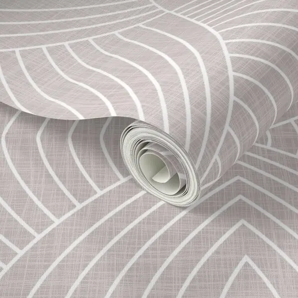Spoonflower Art Deco Swirl Traditional Wallpaper - Gray,white