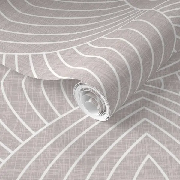 Spoonflower Art Deco Swirl Traditional Wallpaper - Gray,white