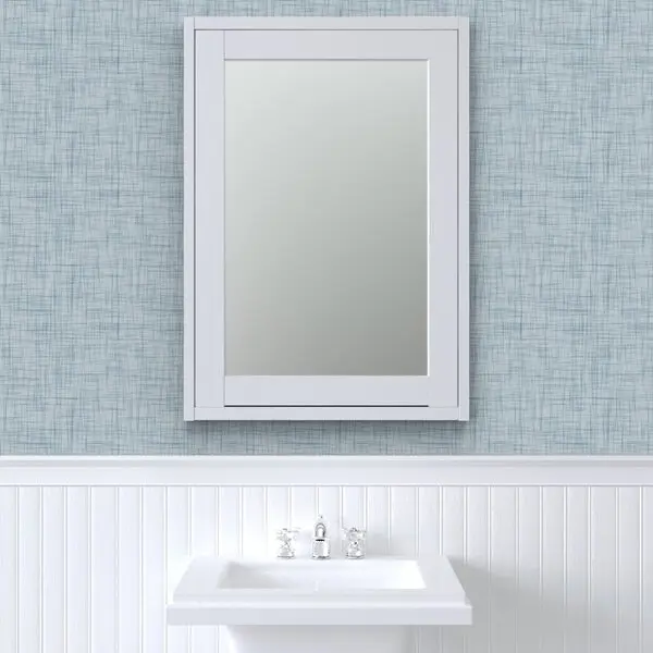 Spoonflower Blue Grey Texture Coordinate Retro Grid Lines Custom Pre-pasted Wallpaper