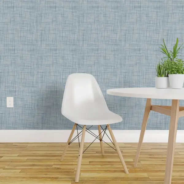 Spoonflower Blue Grey Texture Coordinate Retro Grid Lines Custom Pre-pasted Wallpaper