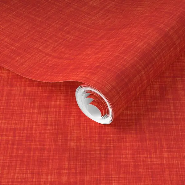 Spoonflower Linen Custom Pre-pasted Wallpaper - Red