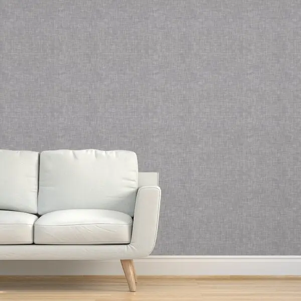 Spoonflower Light Blue Grey Metal 100% Natural Sisal Grasscloth Wallcovering - Gray,grey