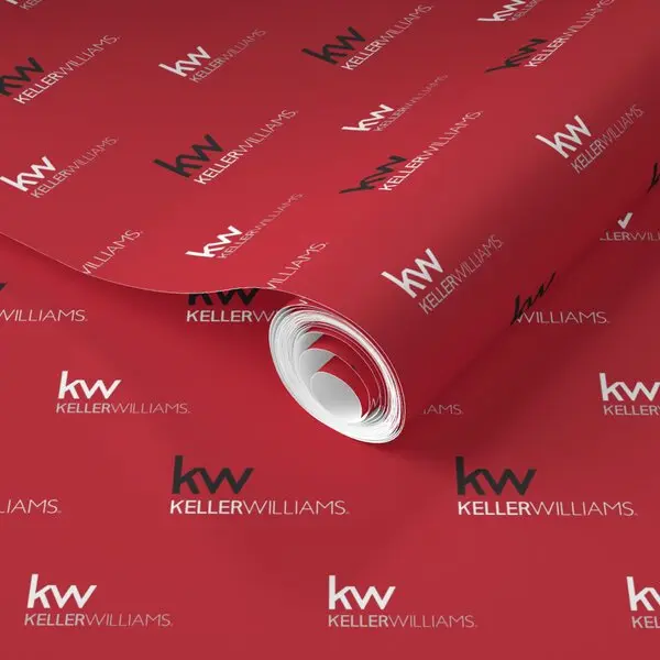 Spoonflower Logo Real Estate Kw Keller Williams Realty Custom Pre-pasted Wallpaper - Red,brown,pink