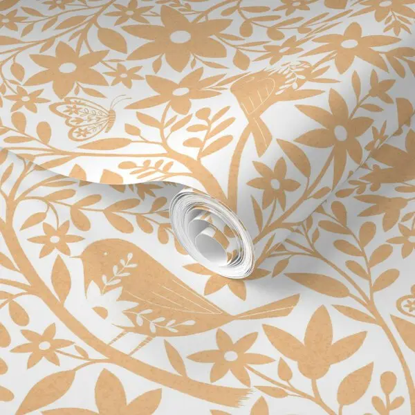 Spoonflower East Fork Eastforkdc Custom Pre-pasted Wallpaper - Orange,white