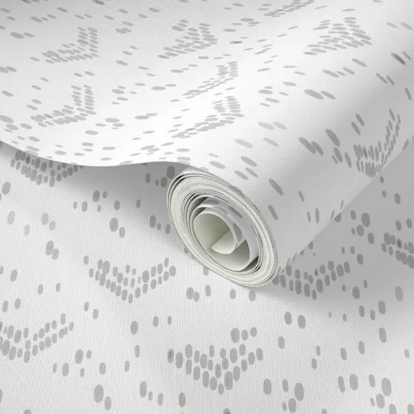 Spoonflower Grey Modern Geometric Abstract Hand Drawn Custom Pre-pasted Wallpaper - White,gray