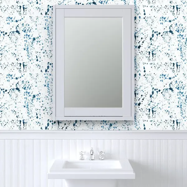 Spoonflower Paint Ink Spot Pen Splatter Splotches Custom Pre-pasted Wallpaper