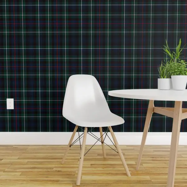 Spoonflower Plaid Tartan Scotland Clan Kilt Mackenzie Traditional Wallpaper
