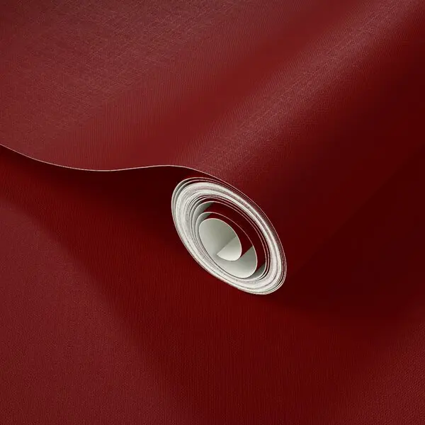 Spoonflower Solid Red Dark Color Plain Custom Pre-pasted Wallpaper - Brown,red