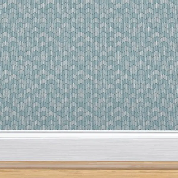 Spoonflower Light Blue And Silver Geometric Deco 100% Natural Sisal Grasscloth Wallcovering