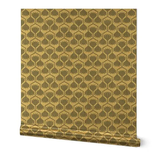 Spoonflower Geometric Woven Geo Texture Linen Tribal 100% Natural Sisal Grasscloth Wallcovering