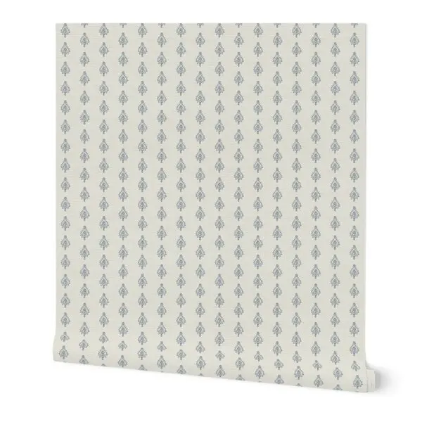 Spoonflower Indian Block 100% Natural Sisal Grasscloth Wallcovering