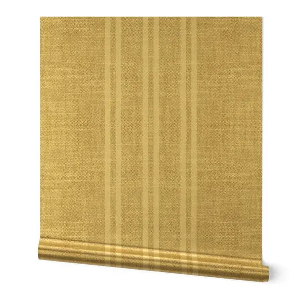 Spoonflower Stripe Modern Geometric Baby Line Decor Nursery Custom Pre-pasted Wallpaper - Tan