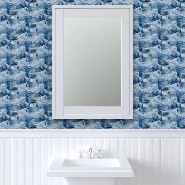 Spoonflower Cold As Ice Frozen Frosty Custom Pre-pasted Wallpaper