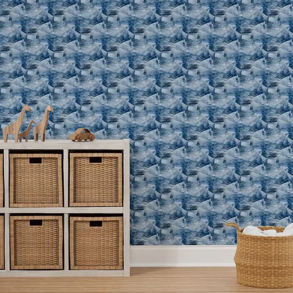 Spoonflower Cold As Ice Frozen Frosty Custom Pre-pasted Wallpaper