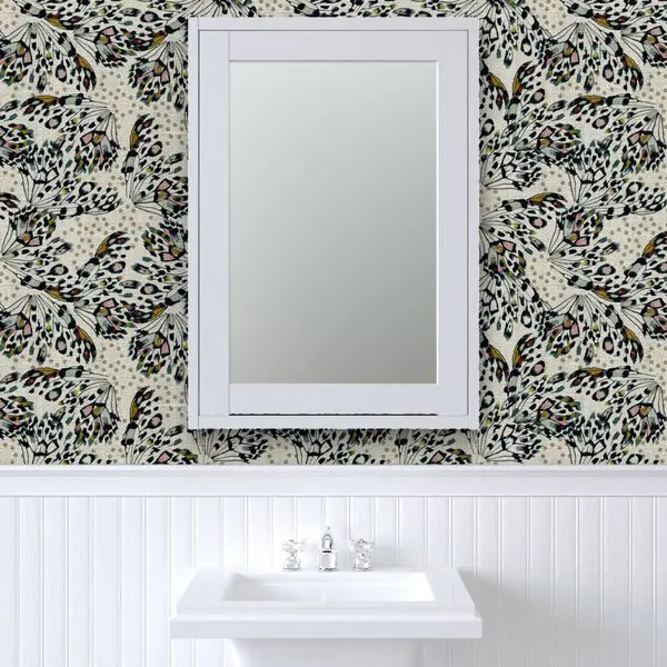 Spoonflower Butterflies Butterfly Dots Spots Wings Leopard Traditional Wallpaper