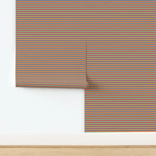Spoonflower Tiny Stripes Horizontal Colorful Custom Removable Wallpaper
