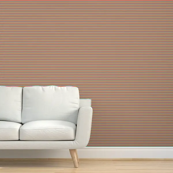 Spoonflower Tiny Stripes Horizontal Colorful Custom Removable Wallpaper